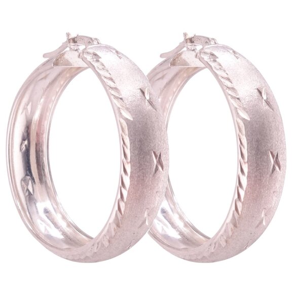 Jewelry | 925 Sterling Silver X Marked Hoop Earrings With Lever Back ...